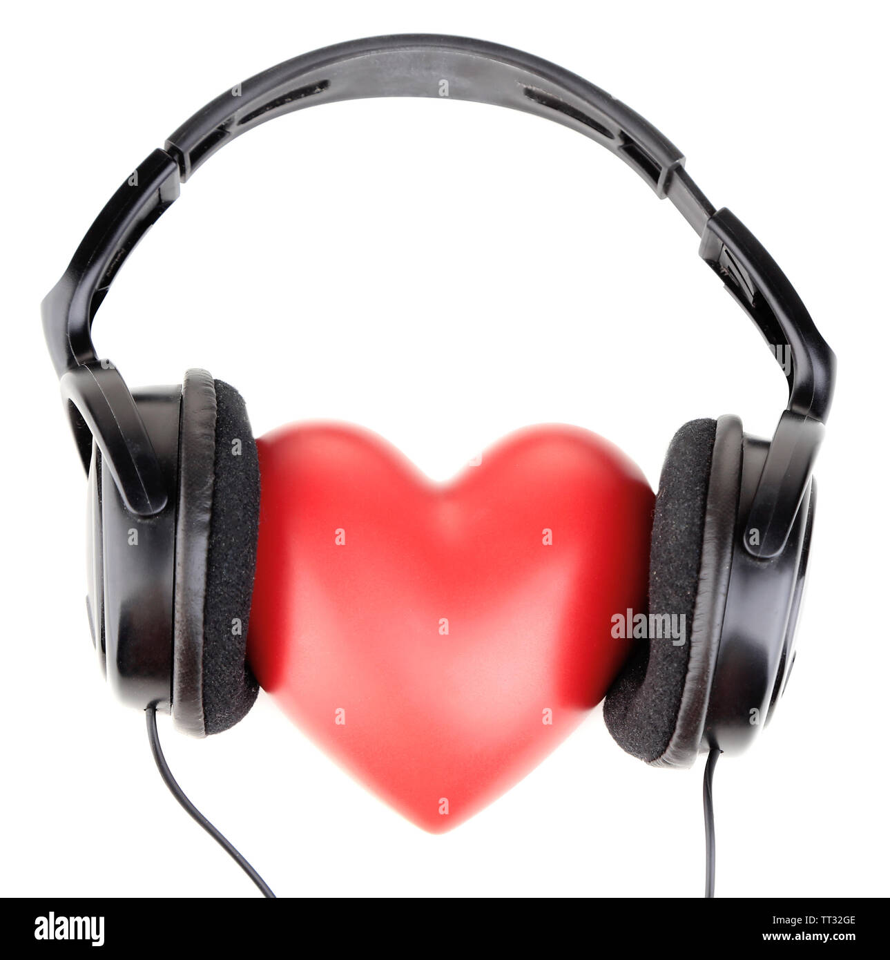 Headphones and heart, isolated on white Stock Photo - Alamy