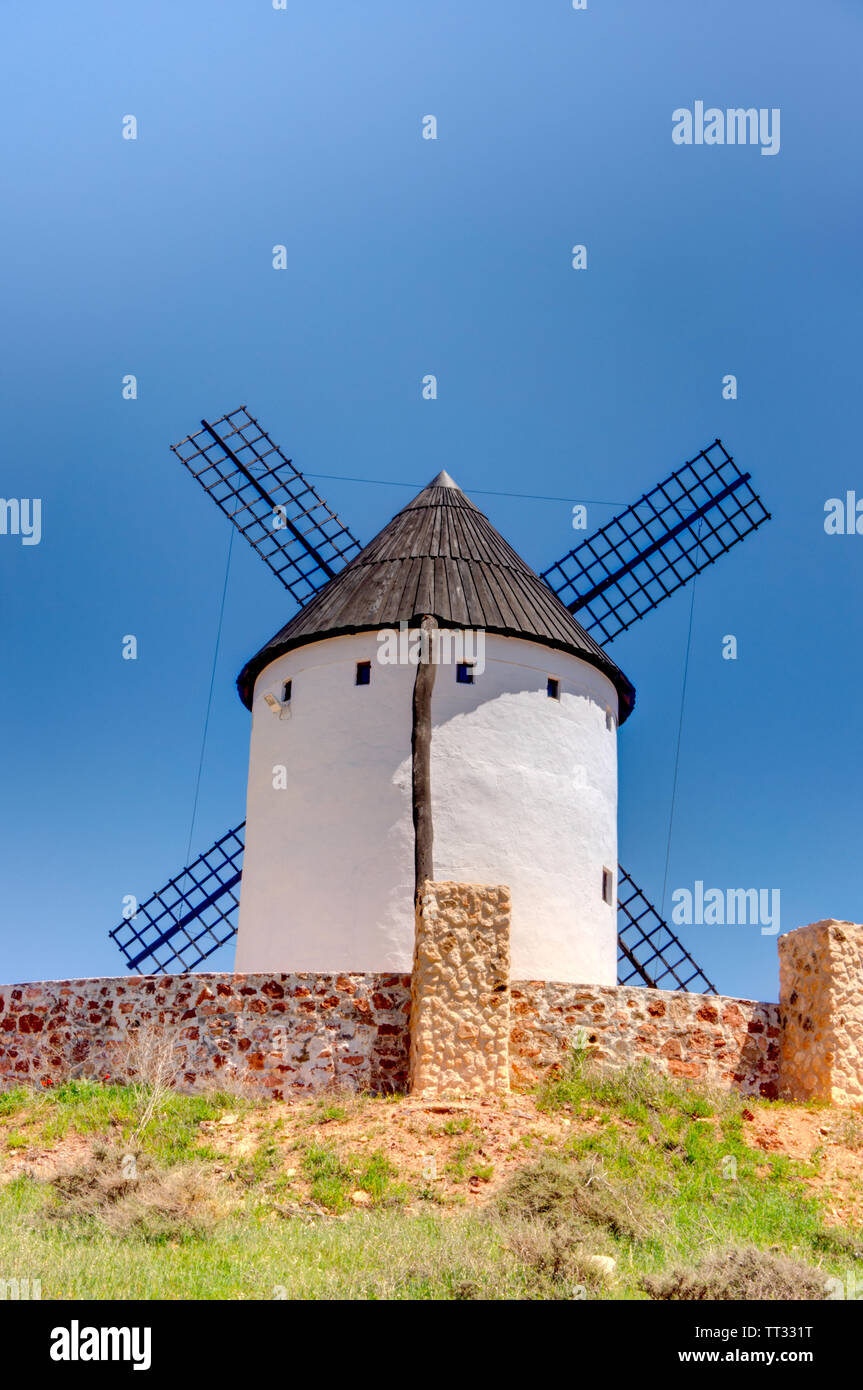 Windmills in Alcazar de San Juan, Spain Stock Photo - Alamy
