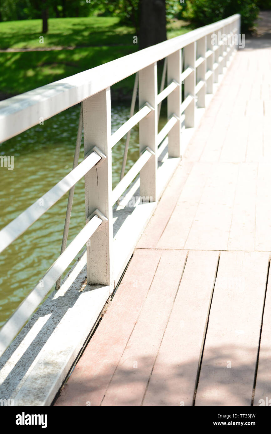 Old retro wooden bridge Stock Photo - Alamy