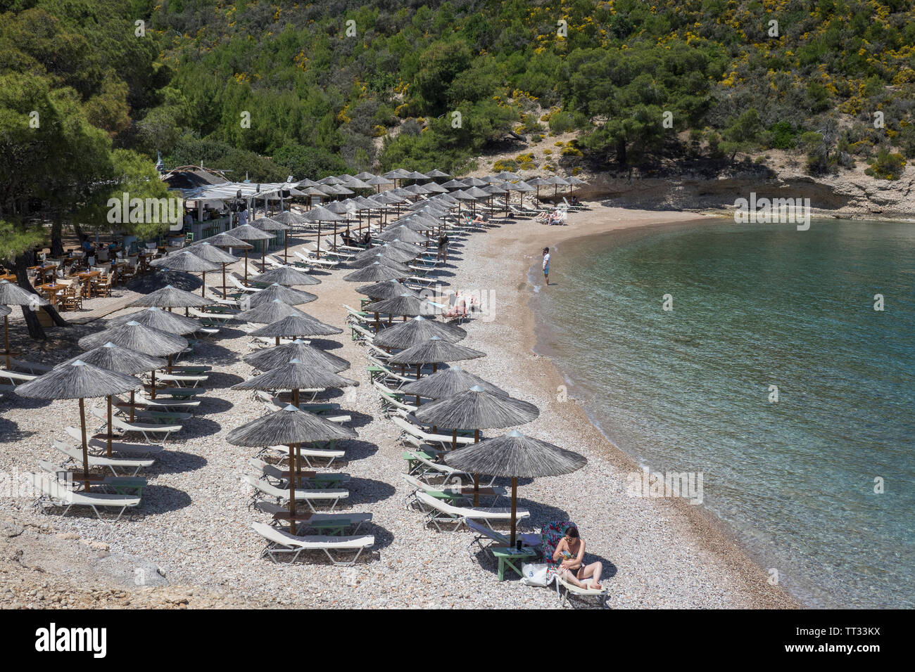 Spetses greece beach hi-res stock photography and images - Alamy