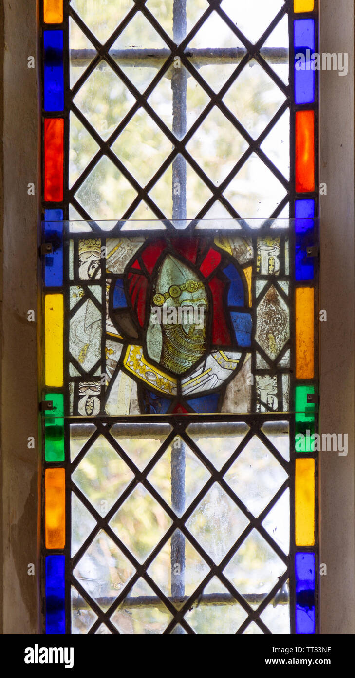 Stained glass portrait of Sir Thomas Hungerford c 1400 Farleigh ...