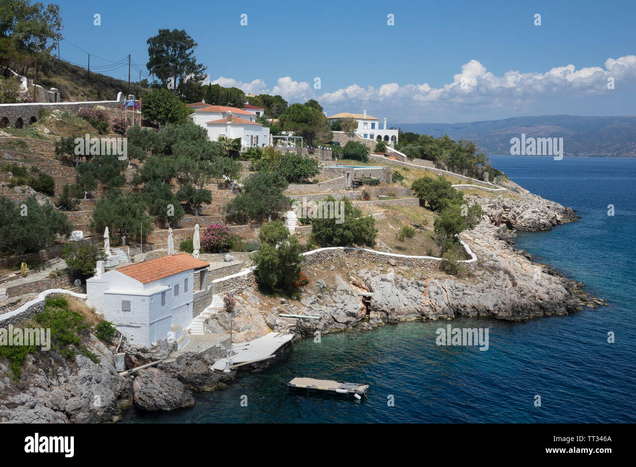 Greece, Saronic Islands, Hydra, Mandraki coast Stock Photo - Alamy