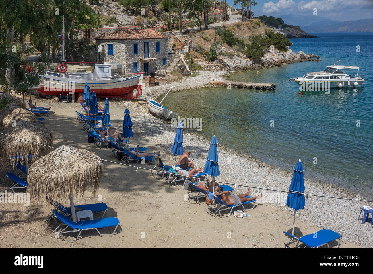 Greece, Saronic Islands, Hydra, Mandraki beach Stock Photo - Alamy
