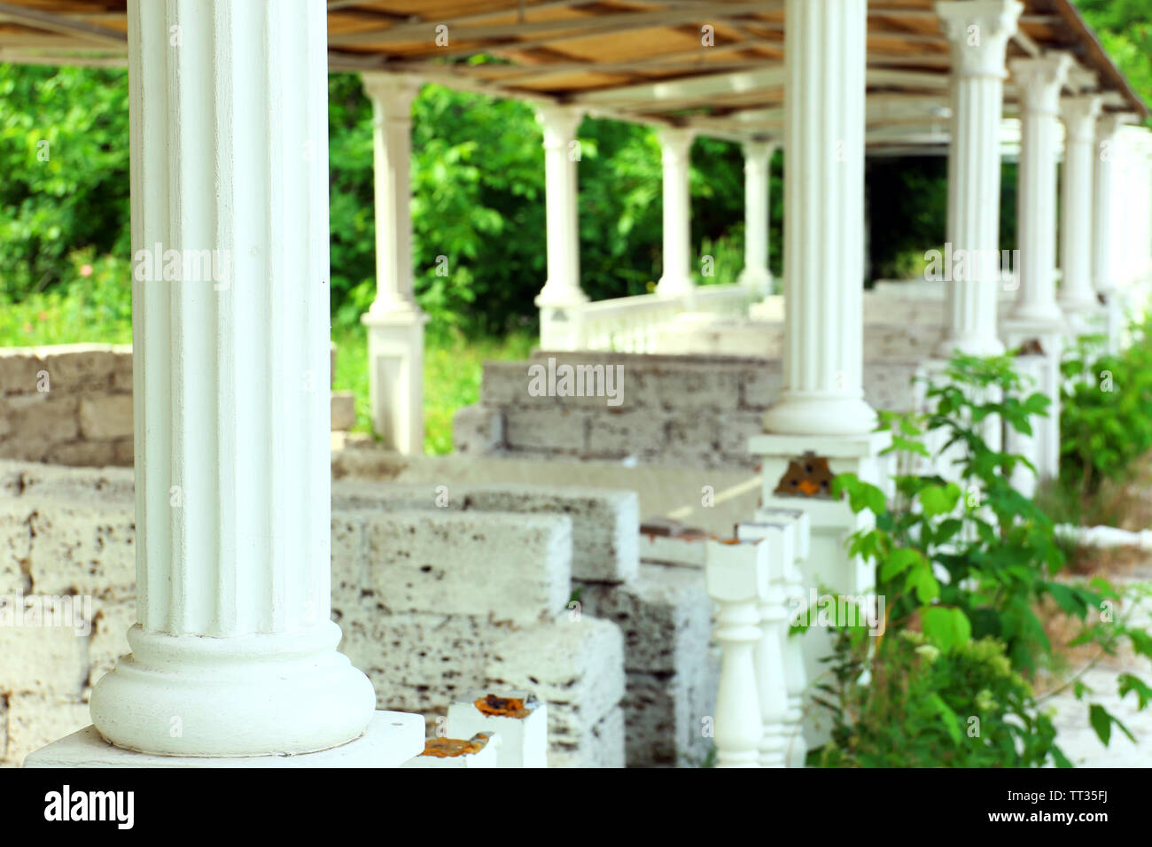 Ancient columns in Greek landscape Stock Photo - Alamy