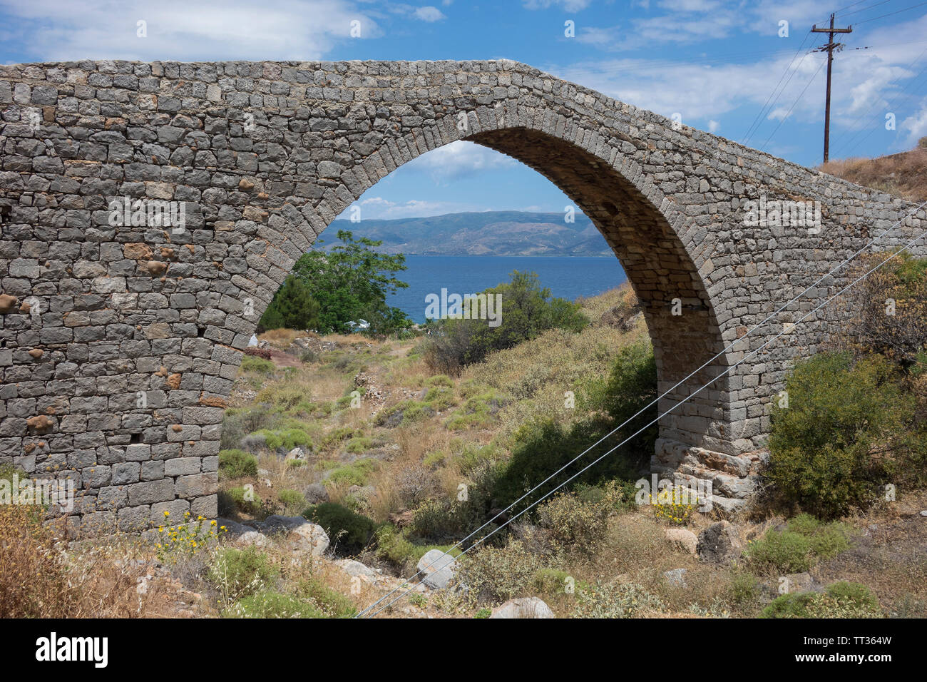 Greece, Saronic Islands, Hydra, Vlichos bridge Stock Photo - Alamy