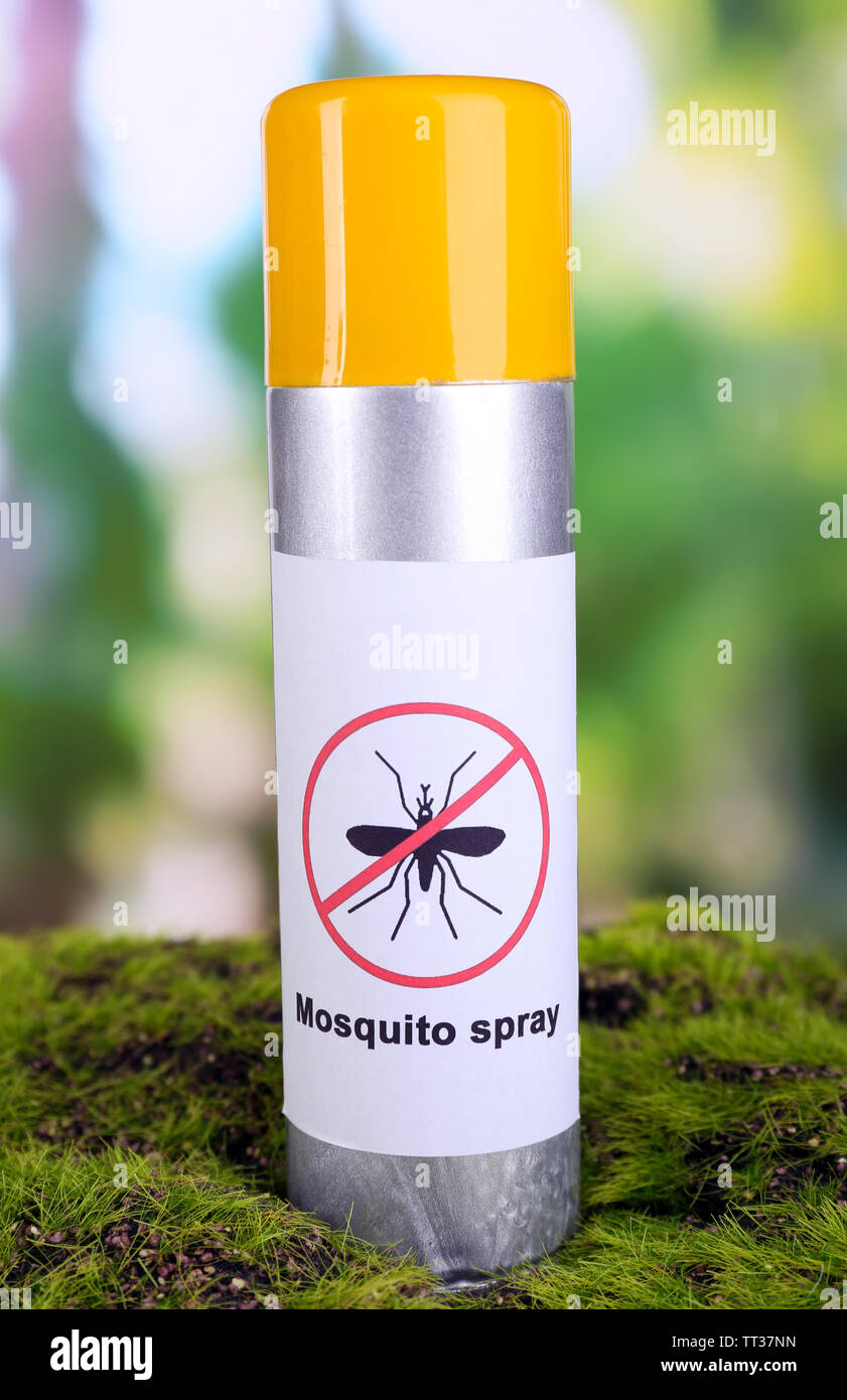 Mosquito spray on nature background Stock Photo - Alamy