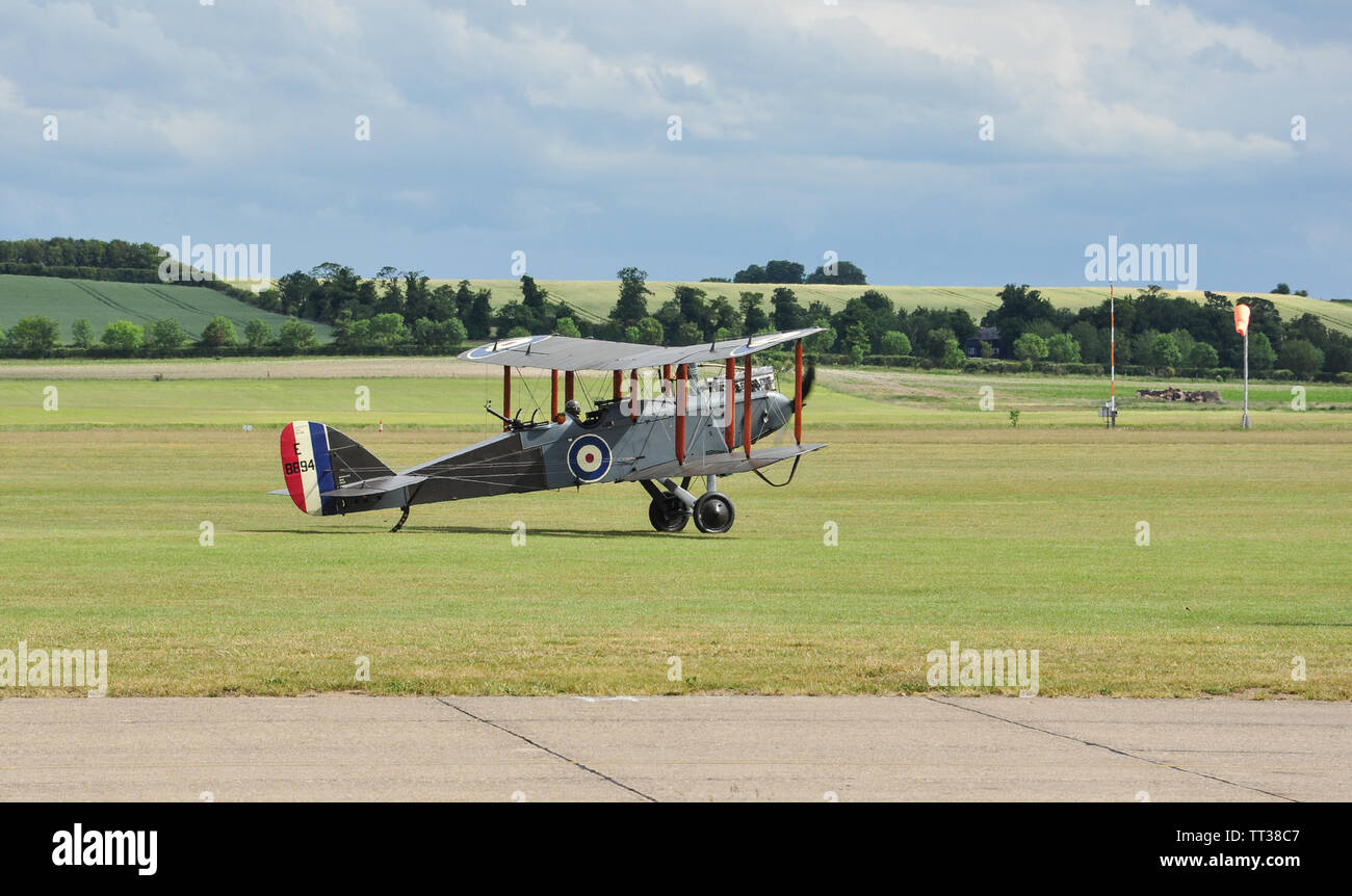 Airco / De Havilland DH-9 (E-8894) about to take off, Duxford, Cambridgeshire, England, UK Stock ...
