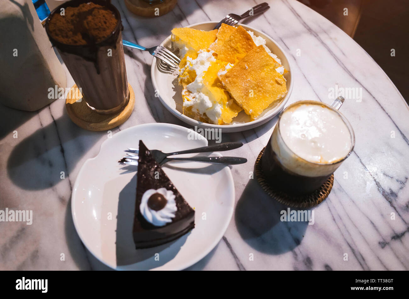 Crispy Roti with Thai Sweet and Whipped Cream Stock Photo - Alamy