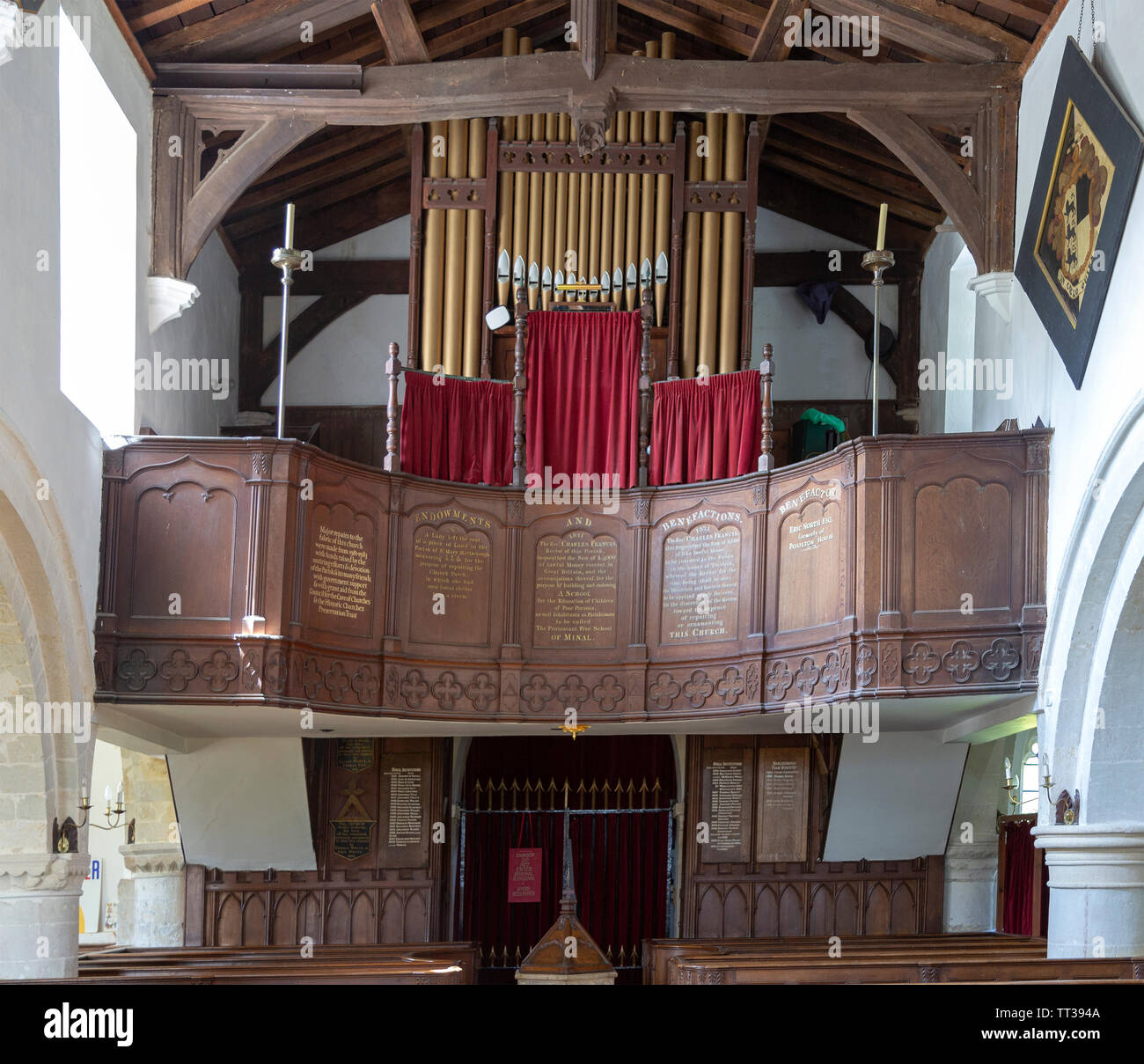 Historic interior of Saint John the Baptist church, Mildenhall ...