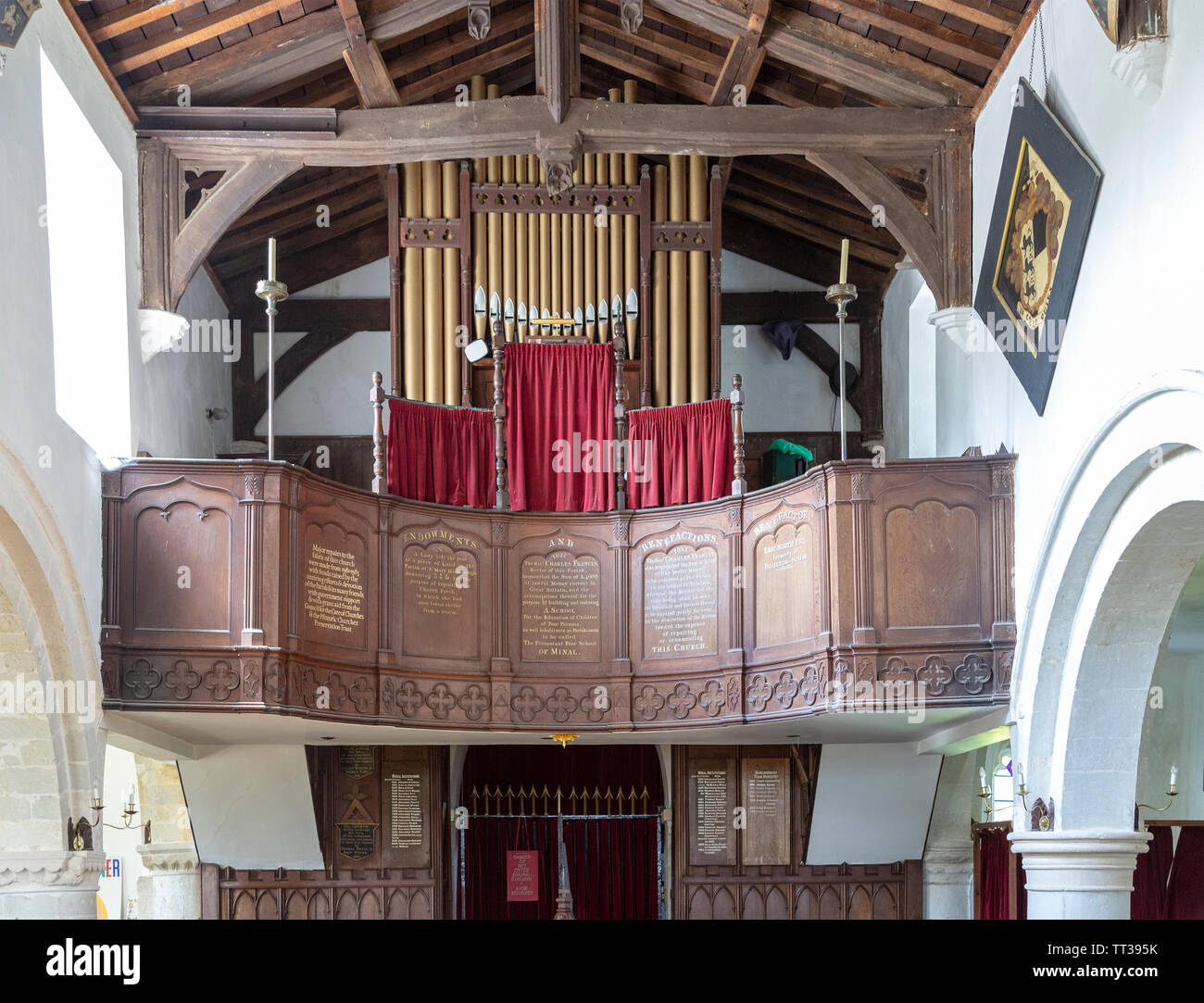 Historic interior of Saint John the Baptist church, Mildenhall ...