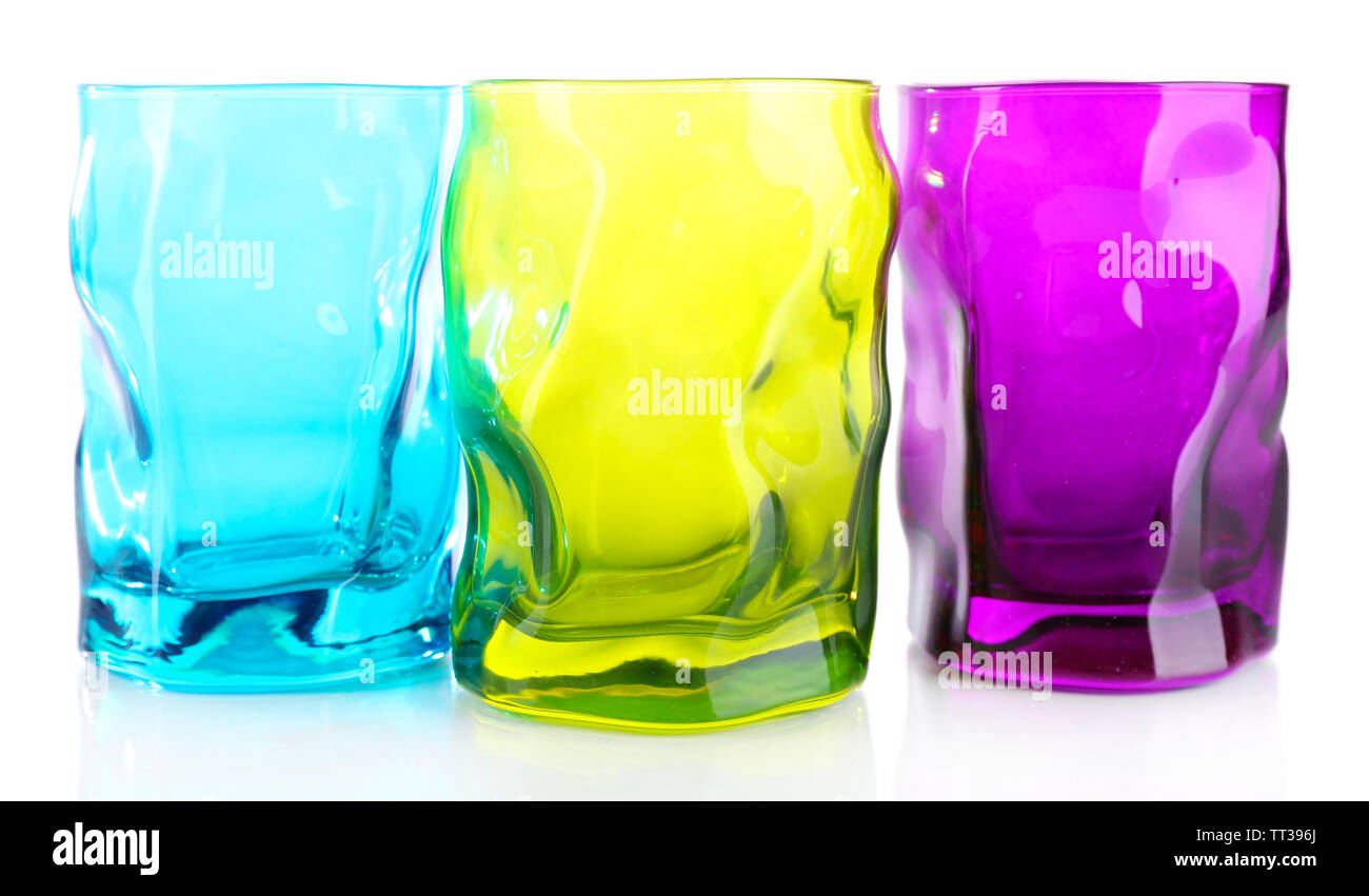 Colorful glasses isolated on white Stock Photo - Alamy