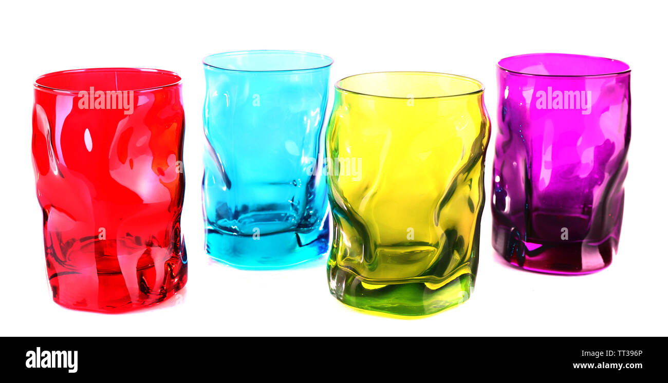 Colorful glasses isolated on white Stock Photo - Alamy