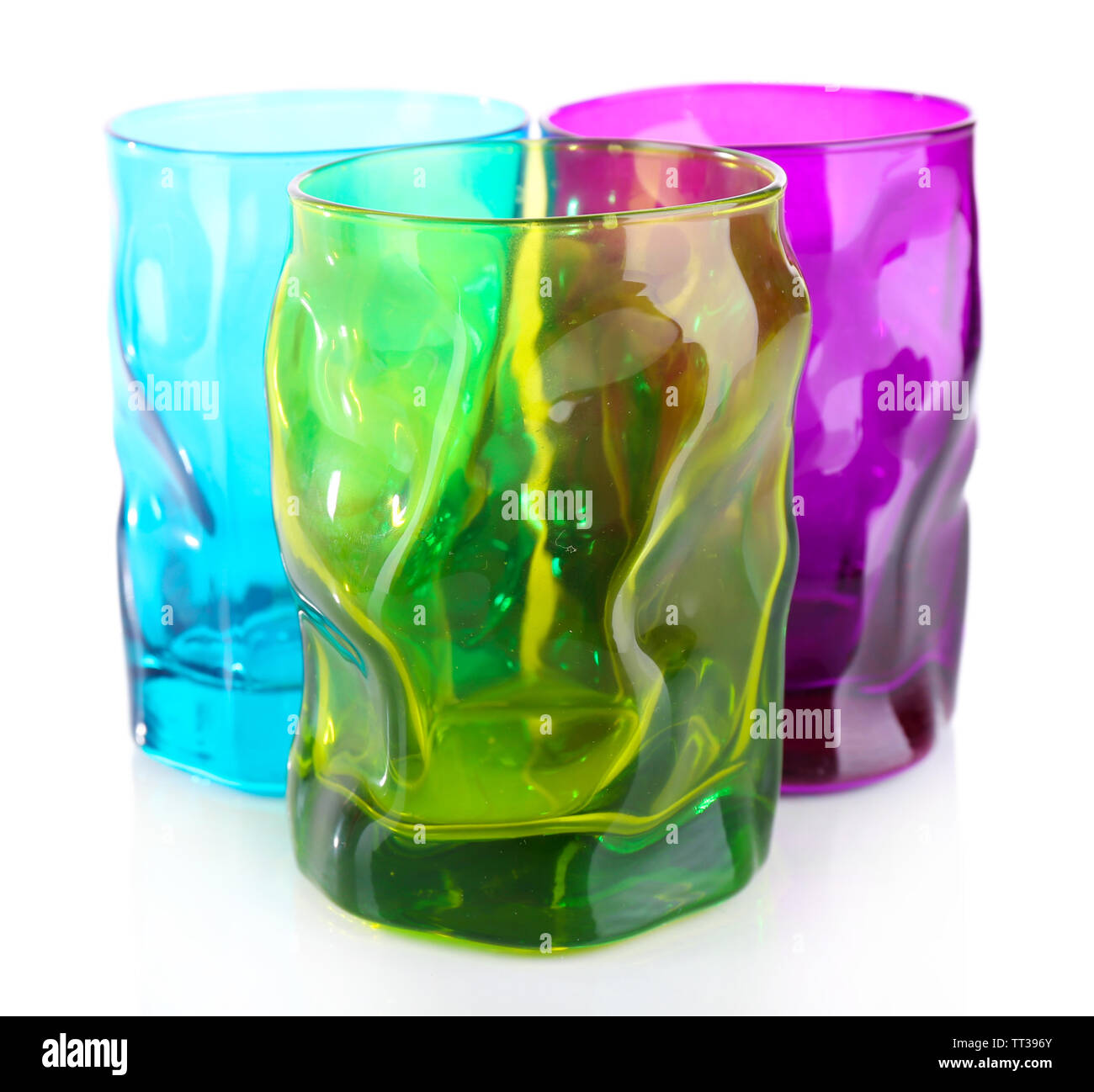 Colorful glasses isolated on white Stock Photo - Alamy