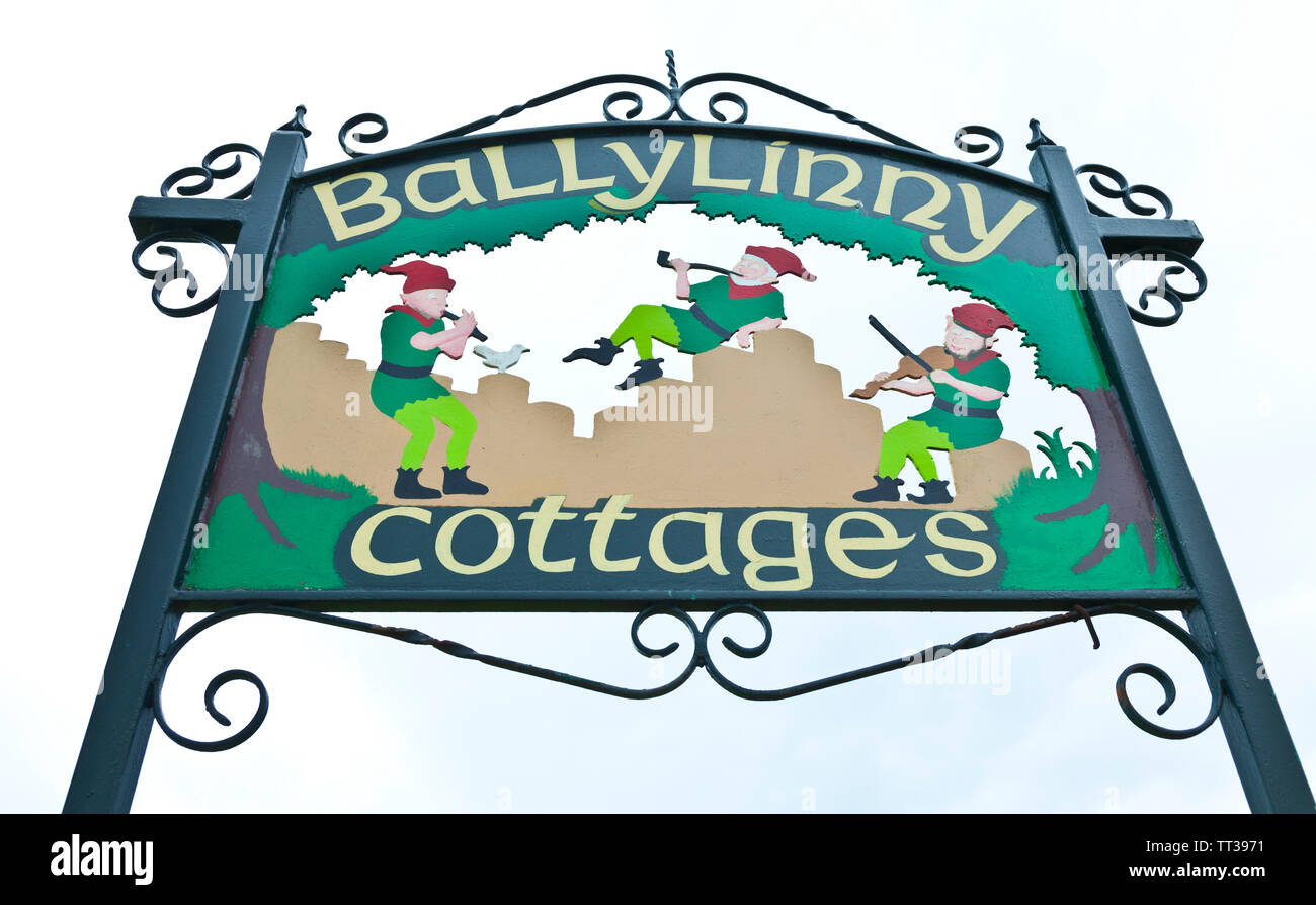 Ballylinny Cottages. Bushmills Village. Causeway Coastal Route. Antrim County, Northern Ireland ...