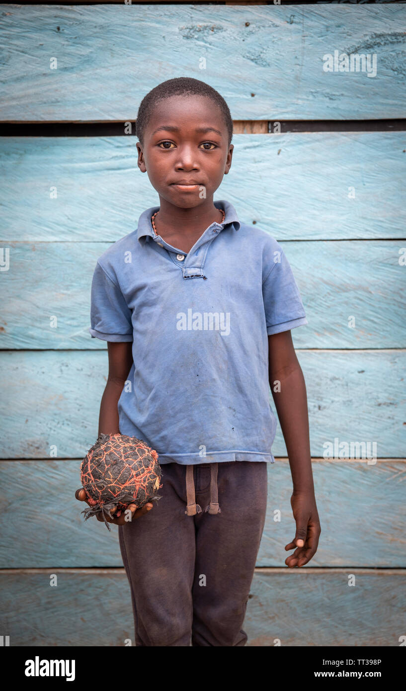 Same, Tanzania, 6th June, 2019: african boy in a village of Tanzania ...