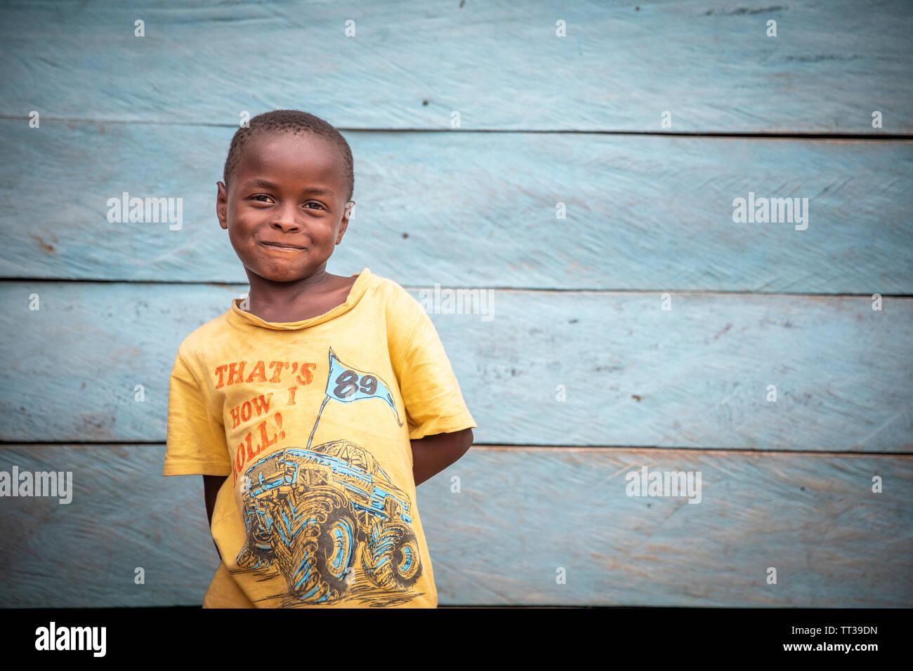 Same, Tanzania, 6th June, 2019: african boy in a village of Tanzania ...