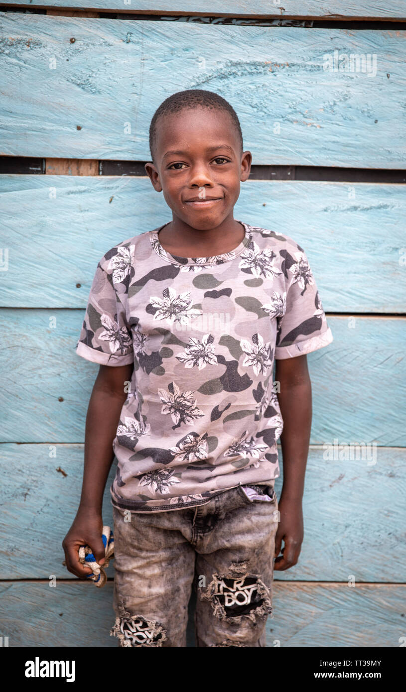 Same, Tanzania, 6th June, 2019: african boy in a village of Tanzania ...