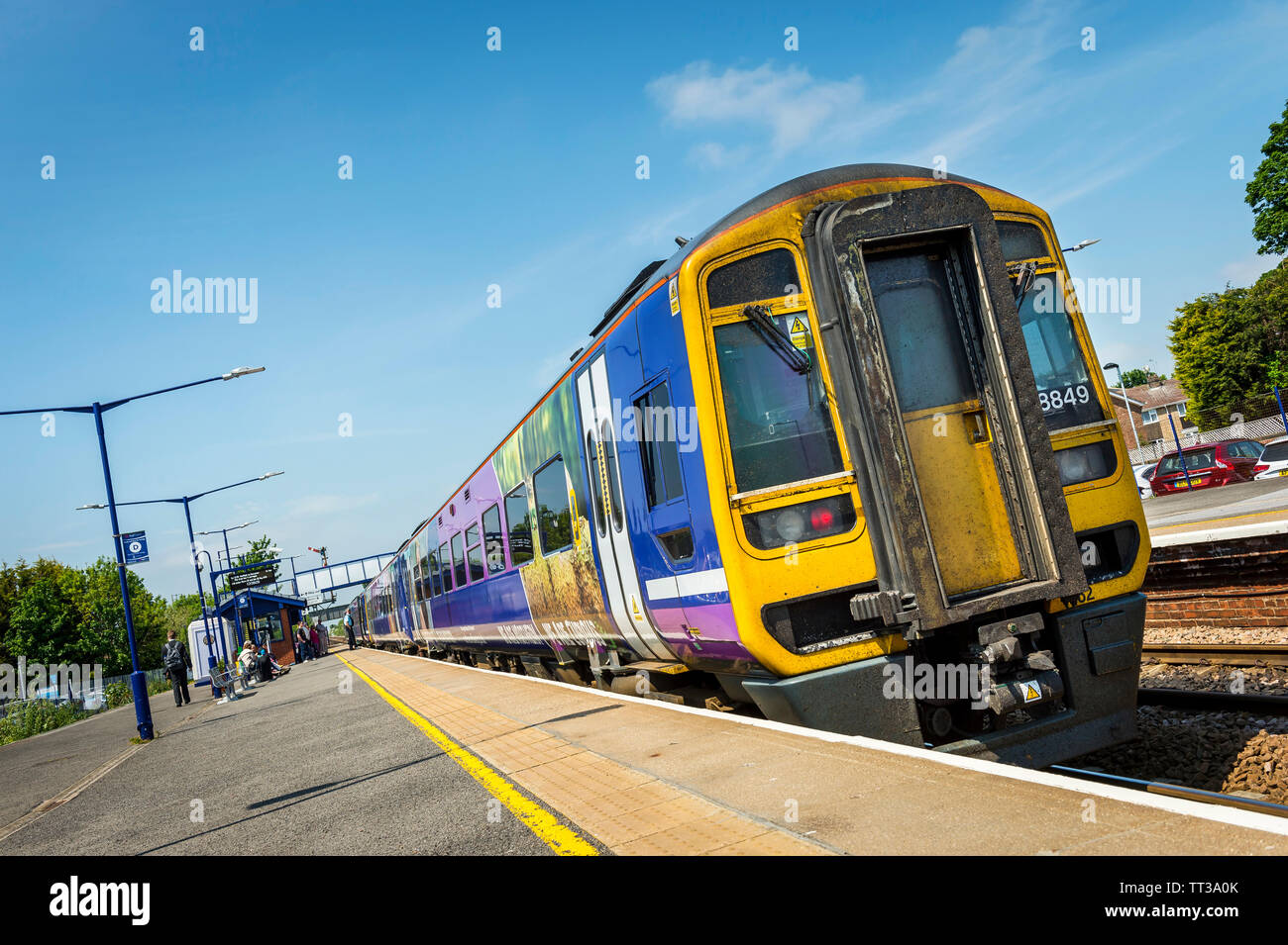 A Northern Rail class 158 passenger train at Brough railway station ...