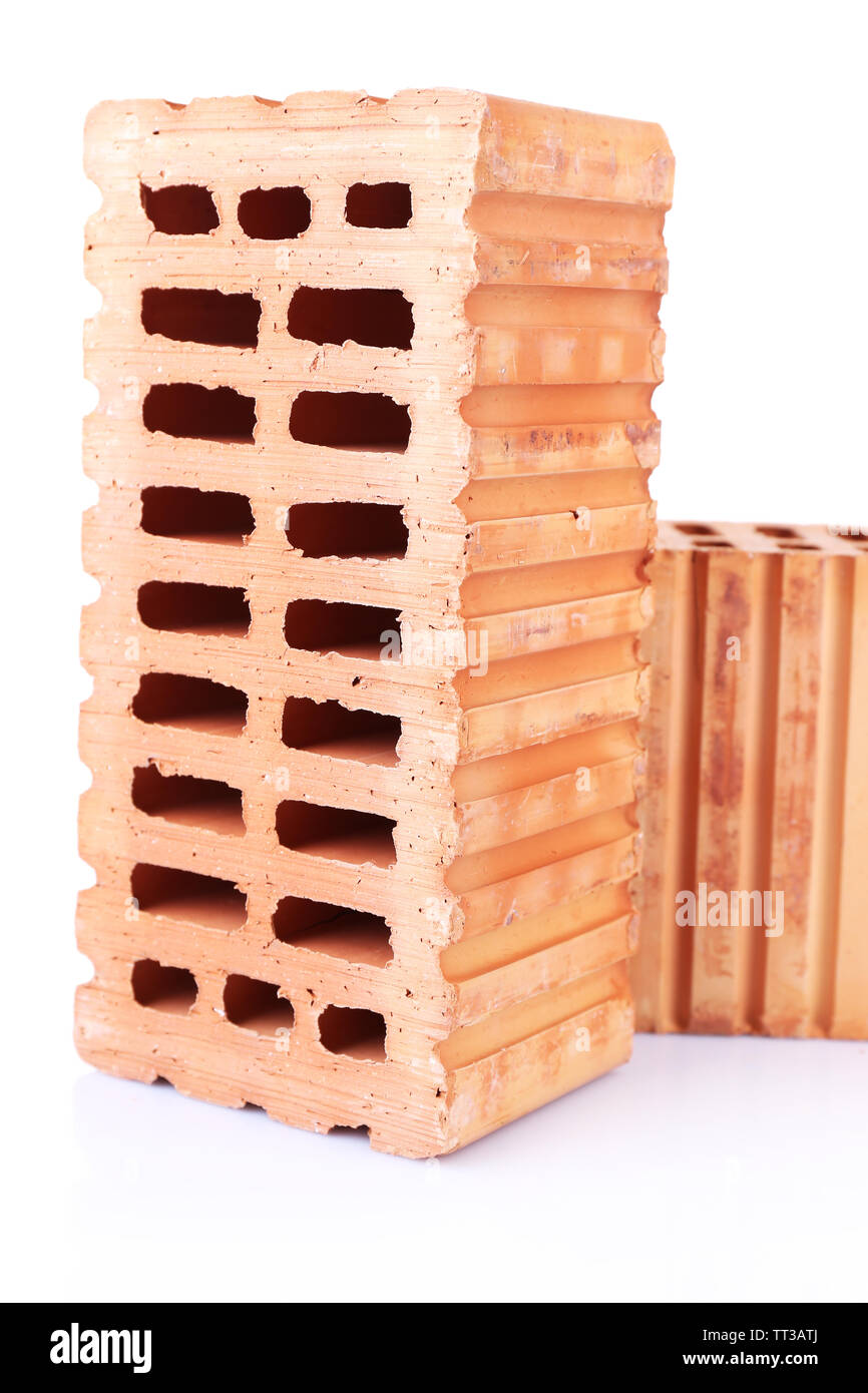 Brown bricks, isolated on white Stock Photo - Alamy