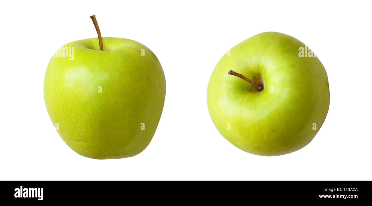 Set green apples isolated hi-res stock photography and images - Alamy