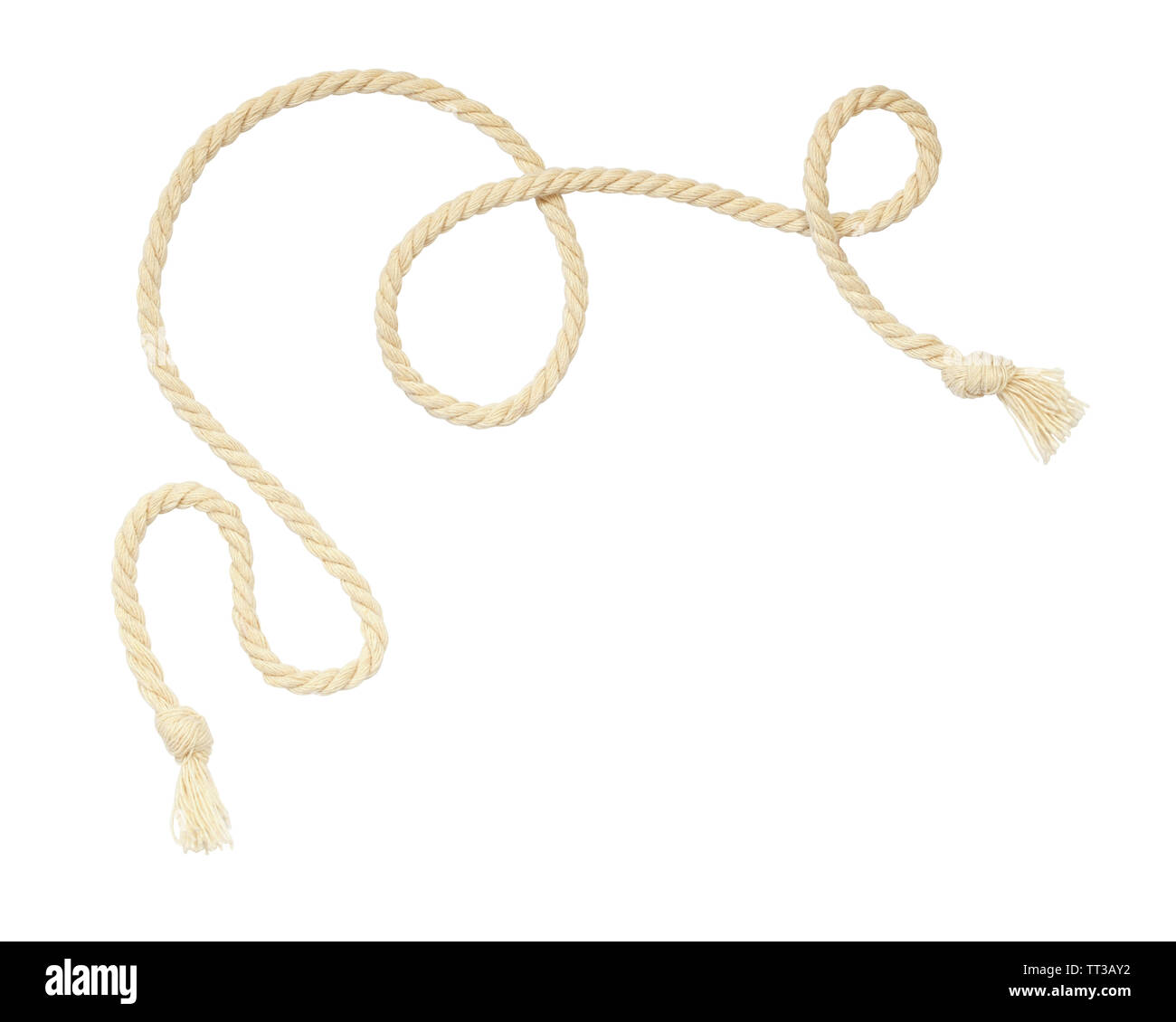 Beige cotton rope corner isolated on whitebackground Stock Photo - Alamy