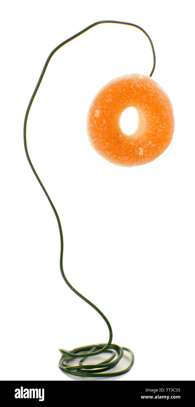 Jelly circle on wire isolated on white Stock Photo - Alamy
