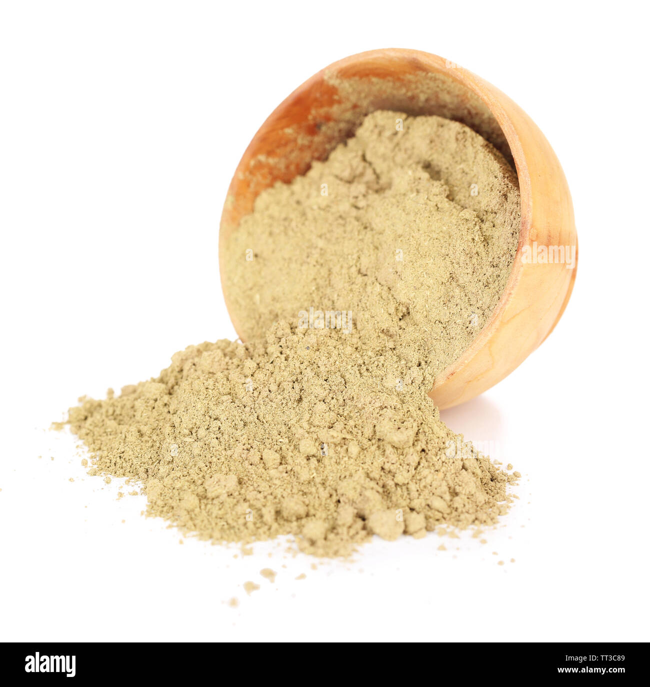 Dry henna powder in bowl, isolated on white Stock Photo - Alamy