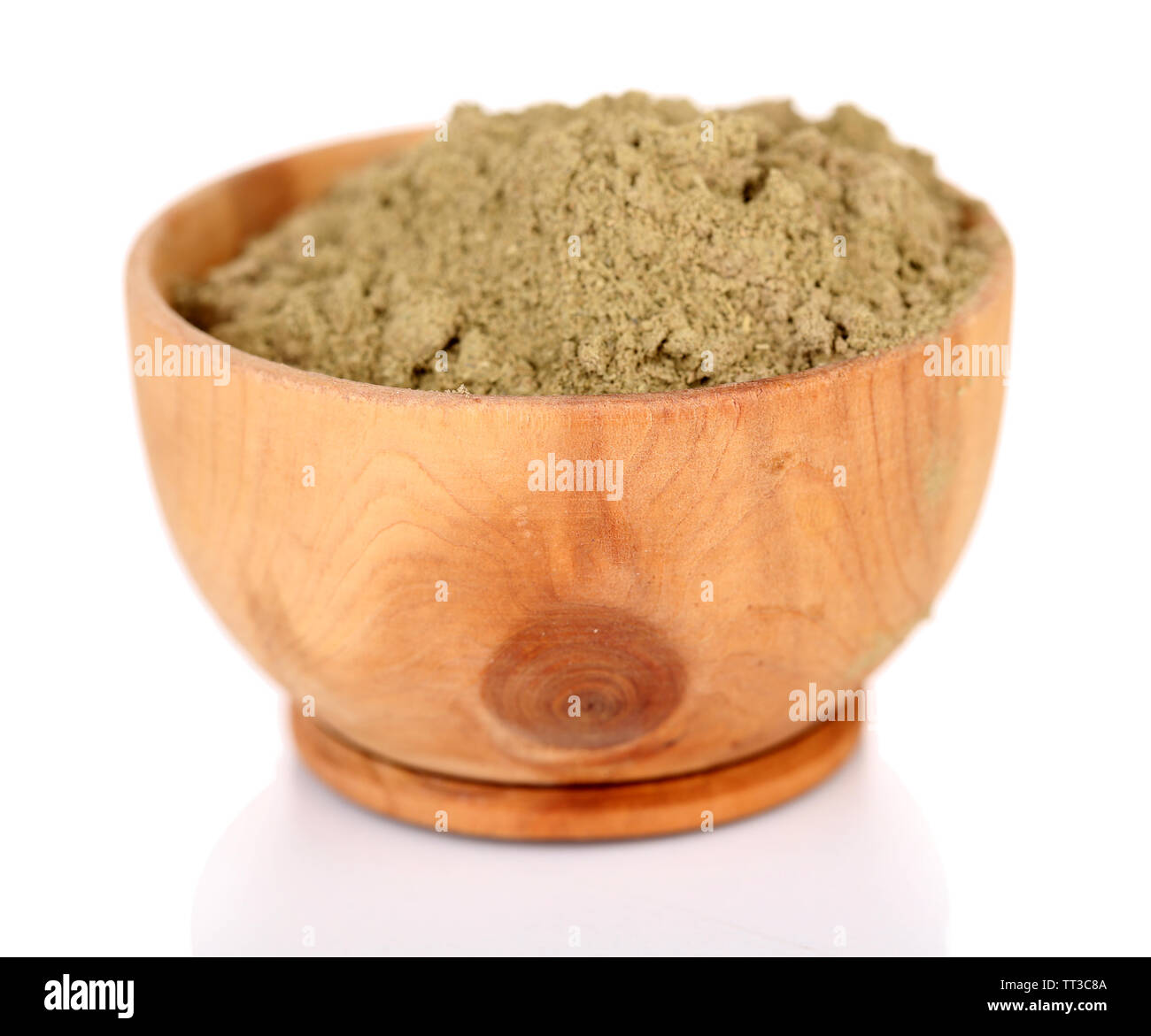 Dry henna powder in bowl, isolated on white Stock Photo - Alamy