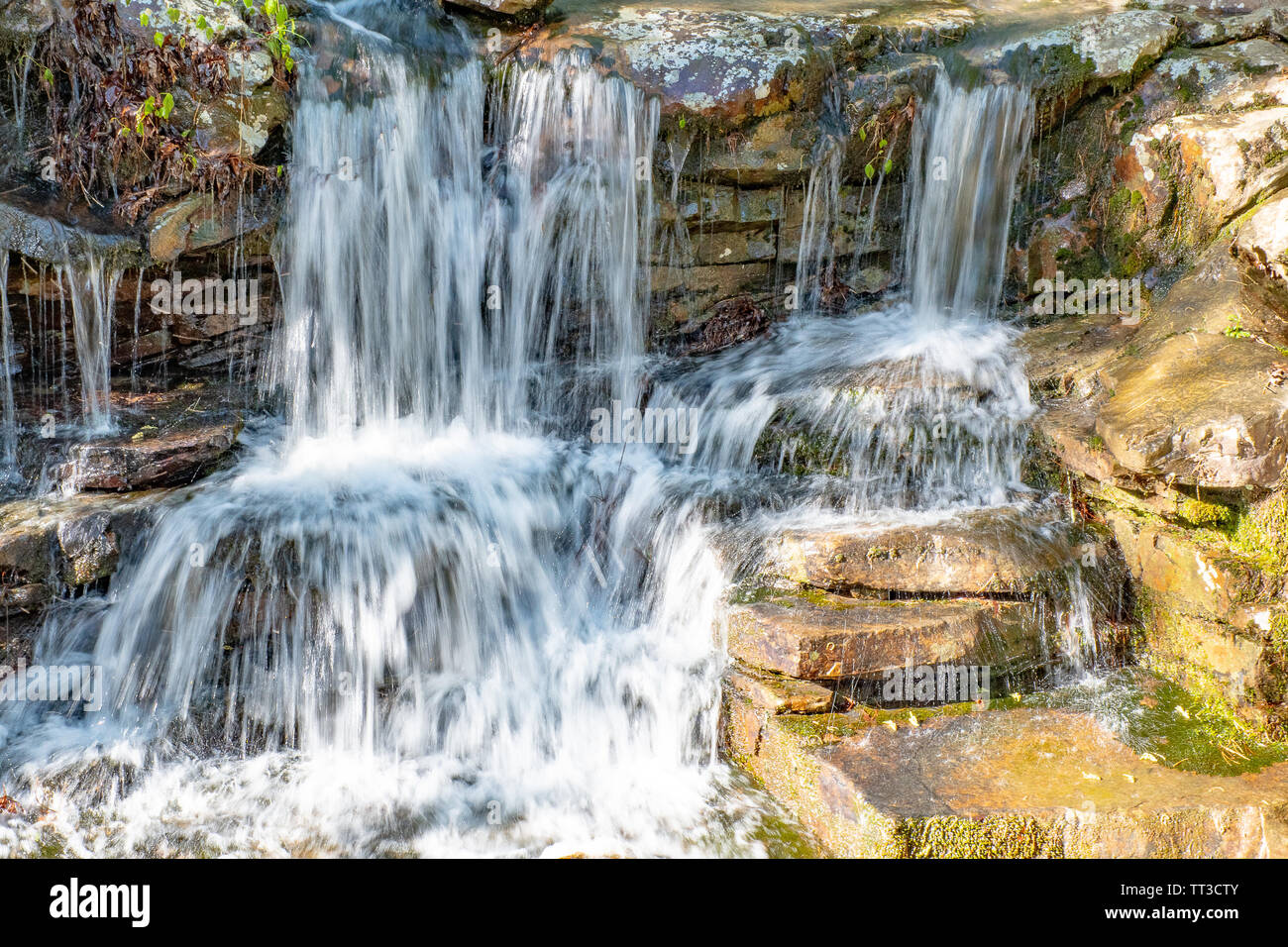 Arkansas Ozark mountain waterfall in spring Stock Photo - Alamy