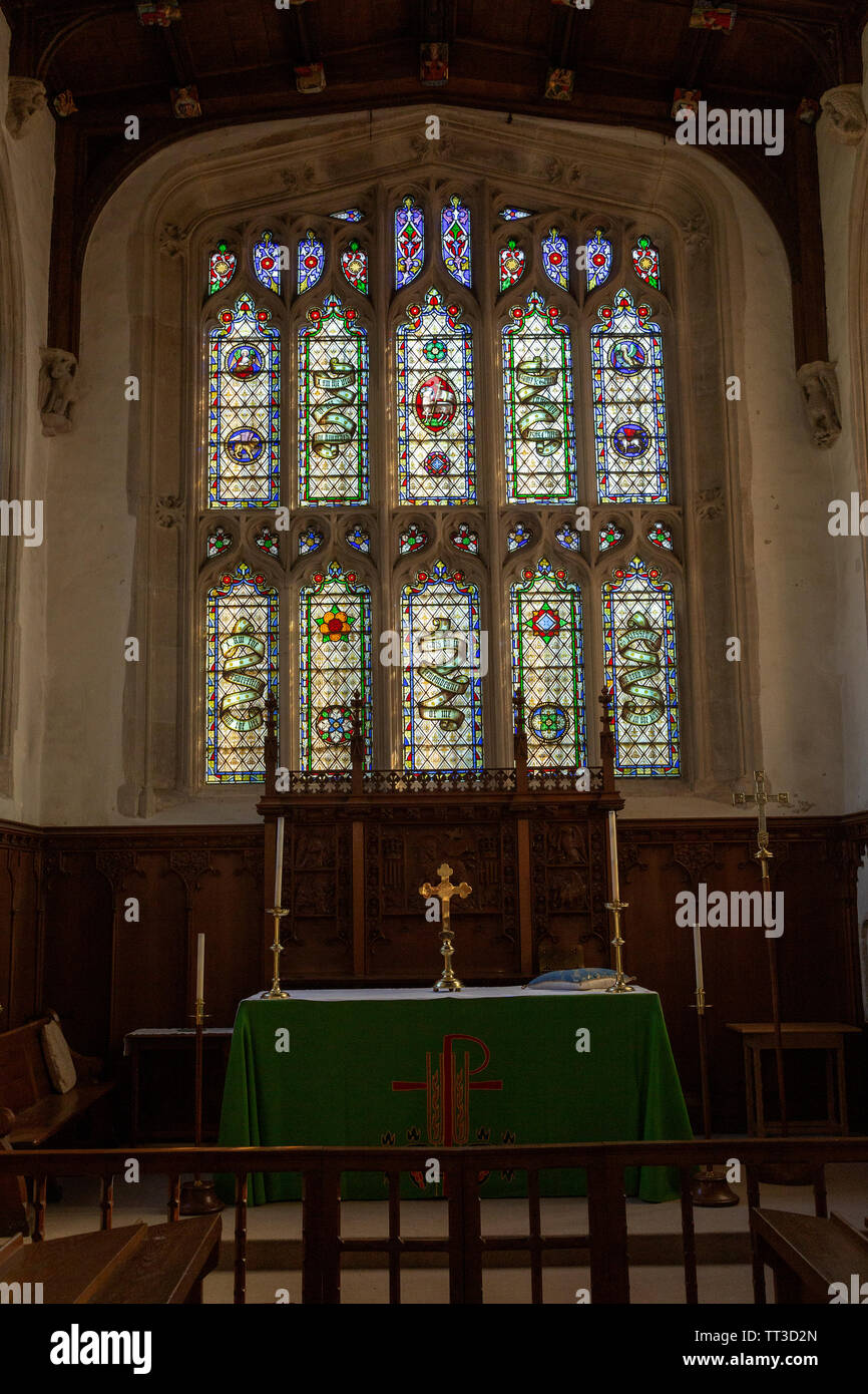 Interior of church of Saint Lawrence, Lechlade, Oxfordshire, England ...