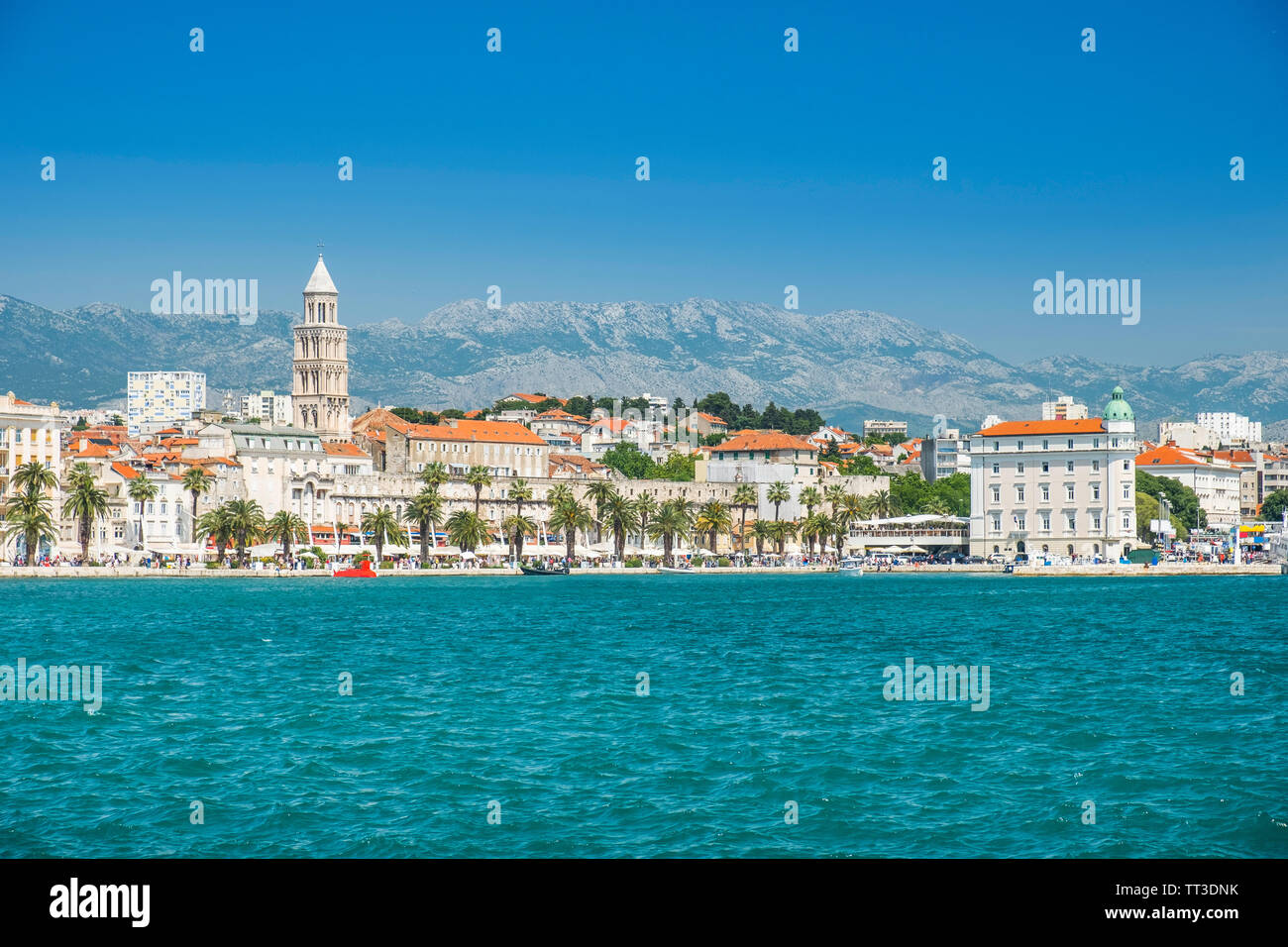 Skyline and marina in city of Split, Croatia, largest city in the ...