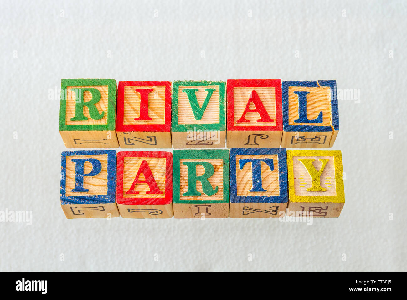 The term rival party visually displayed on a clear background using ...
