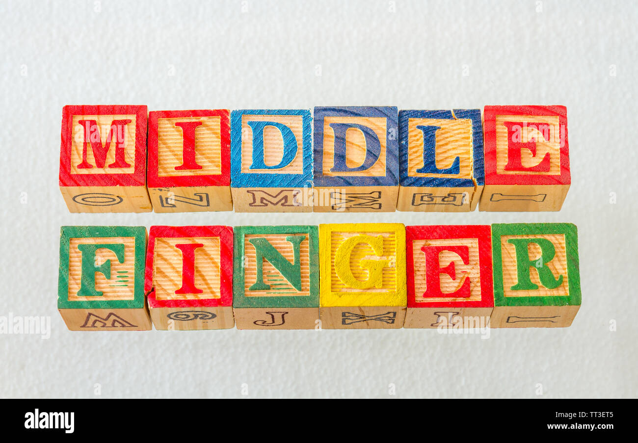 The term middle finger visually displayed on a clear background using ...