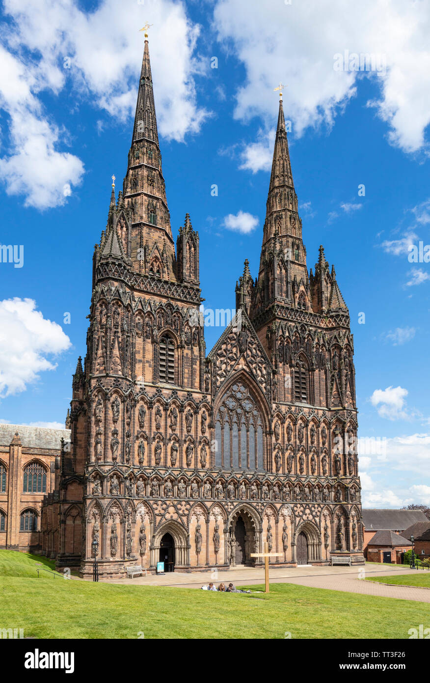 Lichfield cathedral Lichfield cathedral west front with carvings of St ...