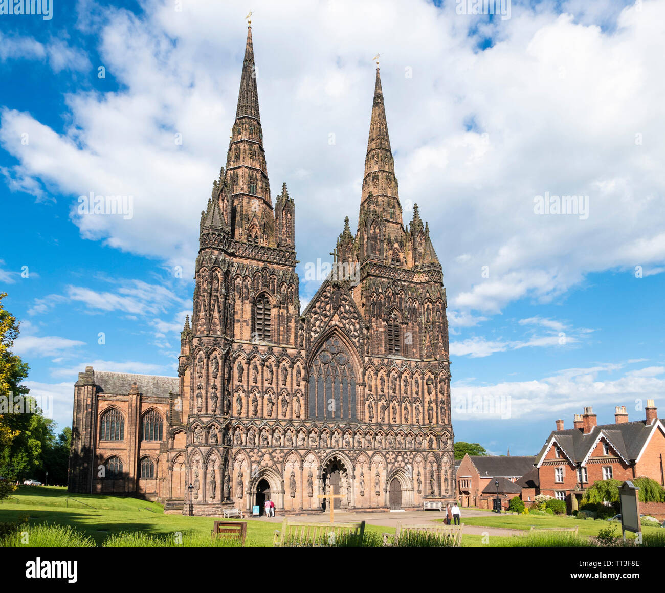 Lichfield cathedral Lichfield cathedral west front with carvings of St ...