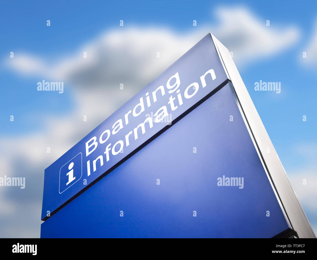 Signage for boarding information - concept image Stock Photo - Alamy