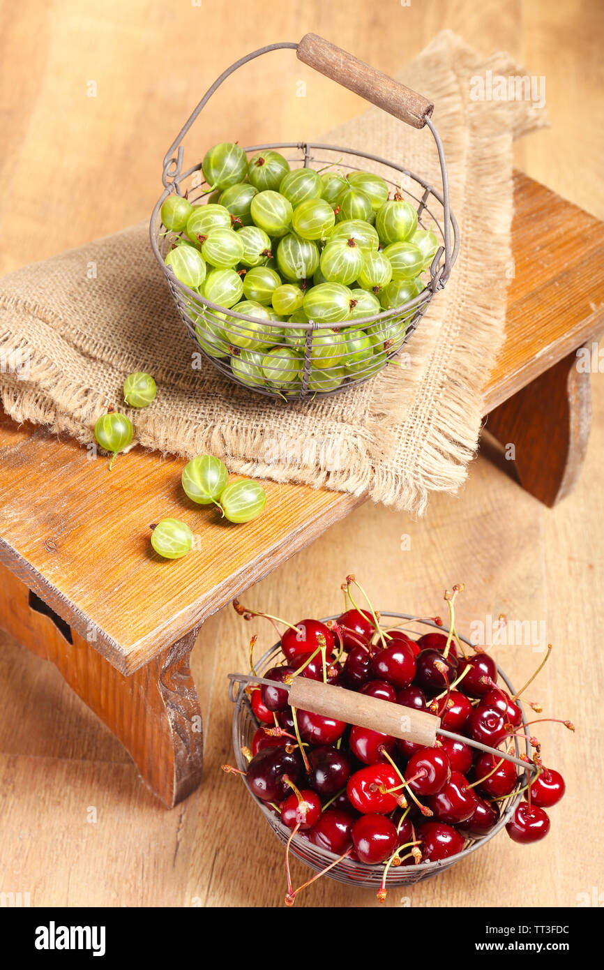 Berries in basket on hi-res stock photography and images - Alamy