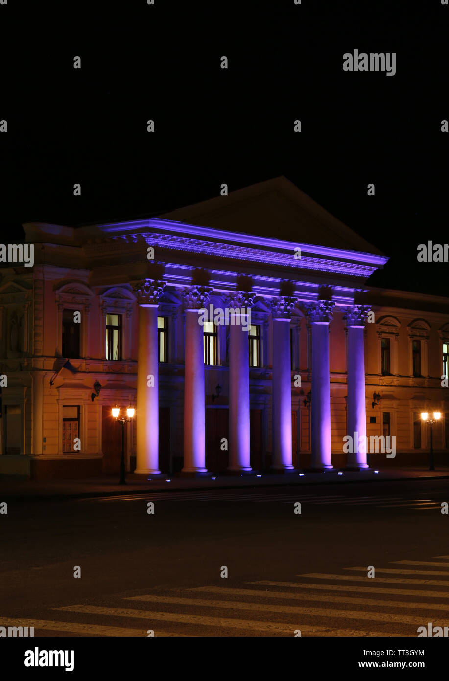 Theater building at night Stock Photo - Alamy