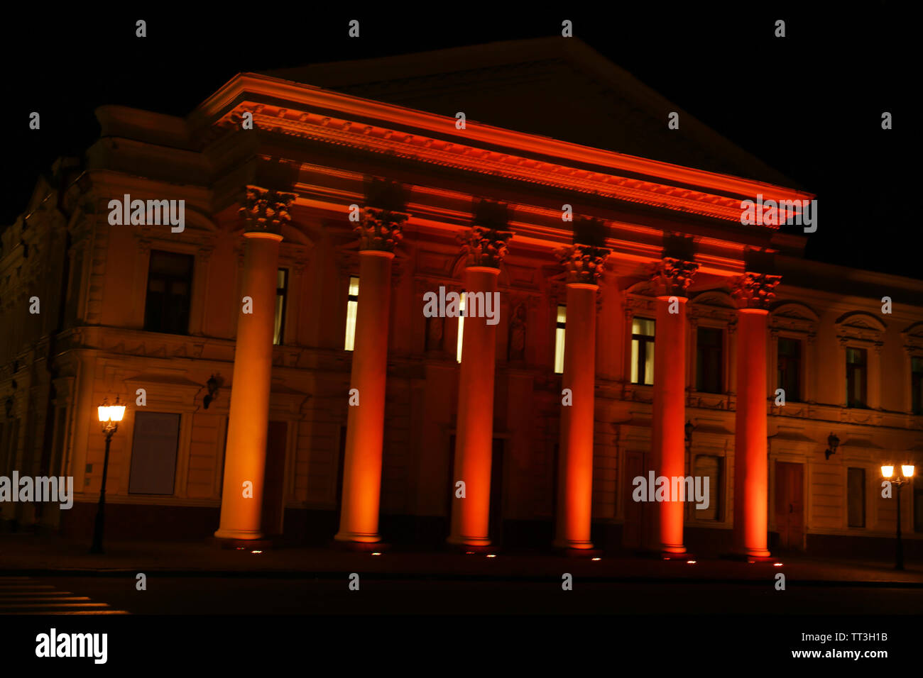 Theater building at night Stock Photo - Alamy