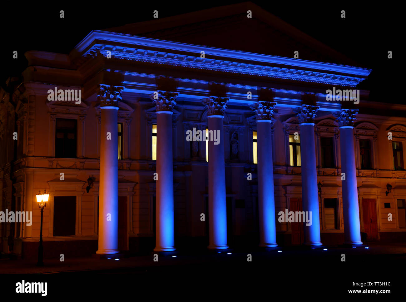 Theater building at night Stock Photo - Alamy