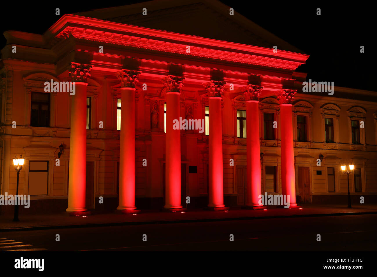 Theater building at night Stock Photo - Alamy