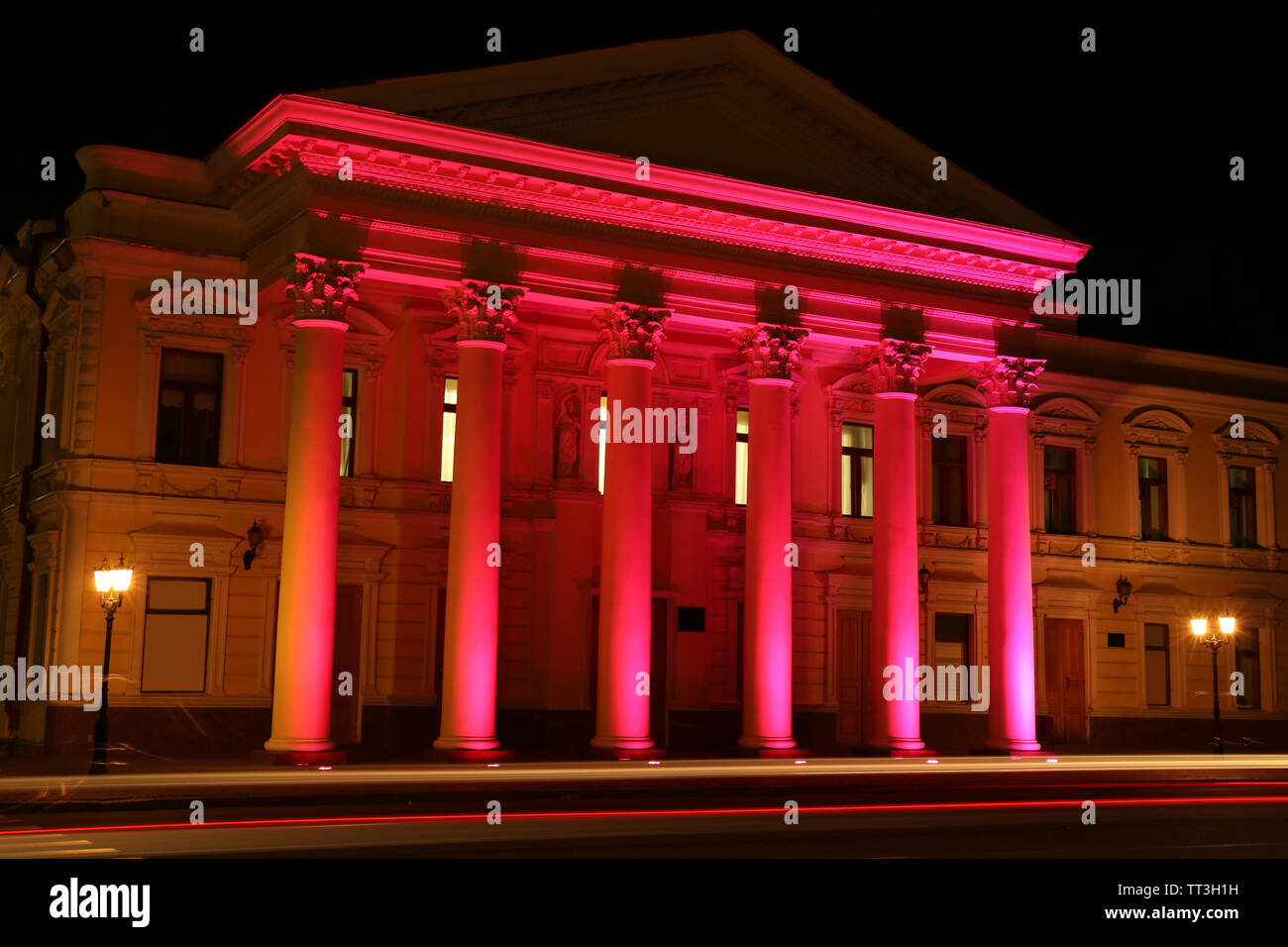Theater building at night Stock Photo - Alamy