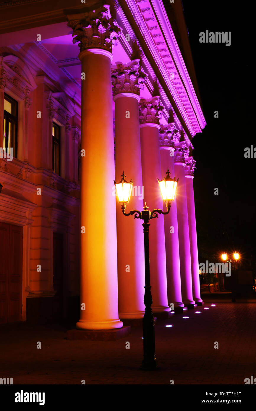 Theater building at night Stock Photo - Alamy