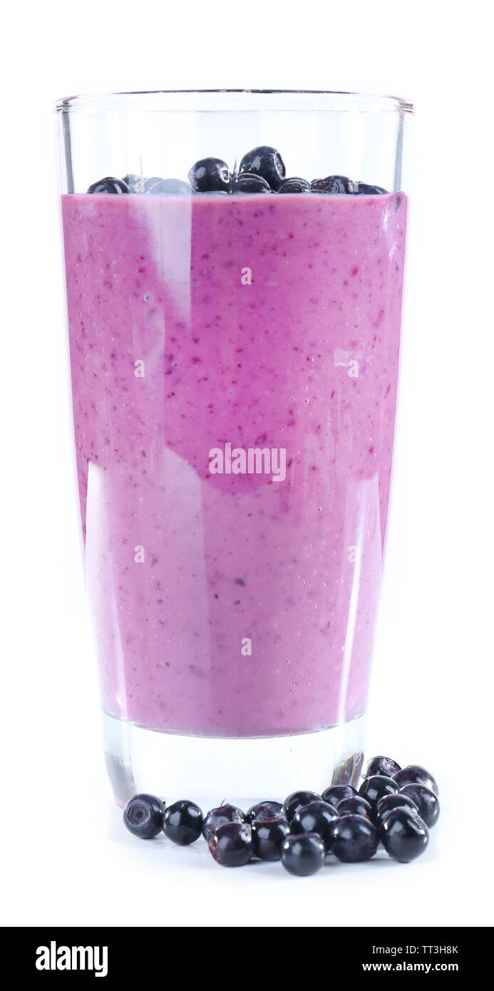 Delicious berry smoothie isolated on white Stock Photo - Alamy