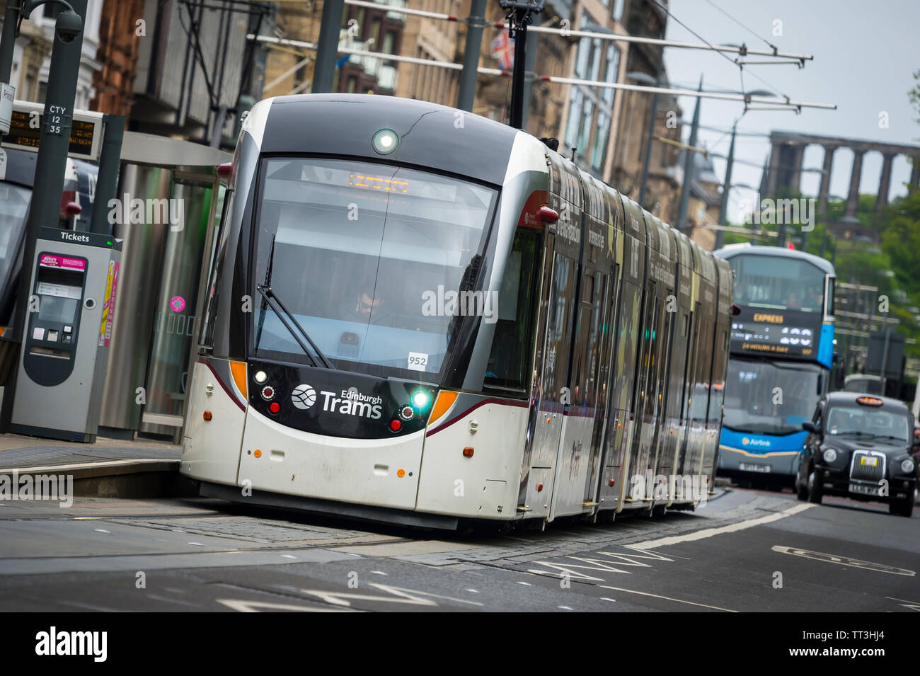 Edinburgh tram tracks hi-res stock photography and images - Alamy