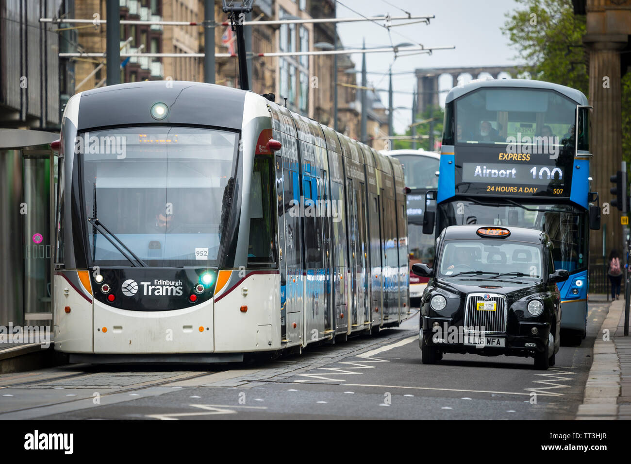 Edinburgh tram tracks hi-res stock photography and images - Alamy