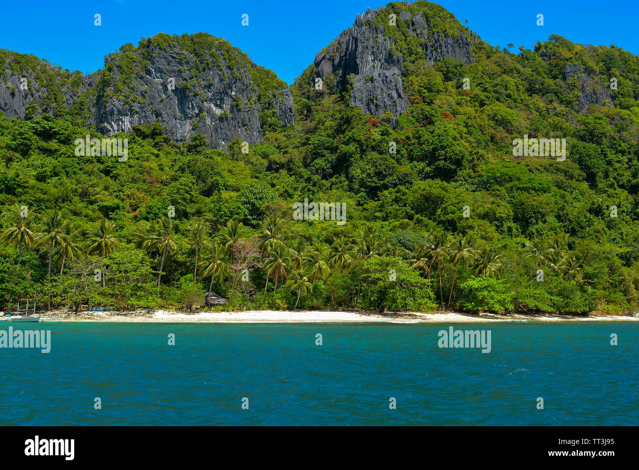 Nature landscape view of the sea and mountains. Traveling to ...