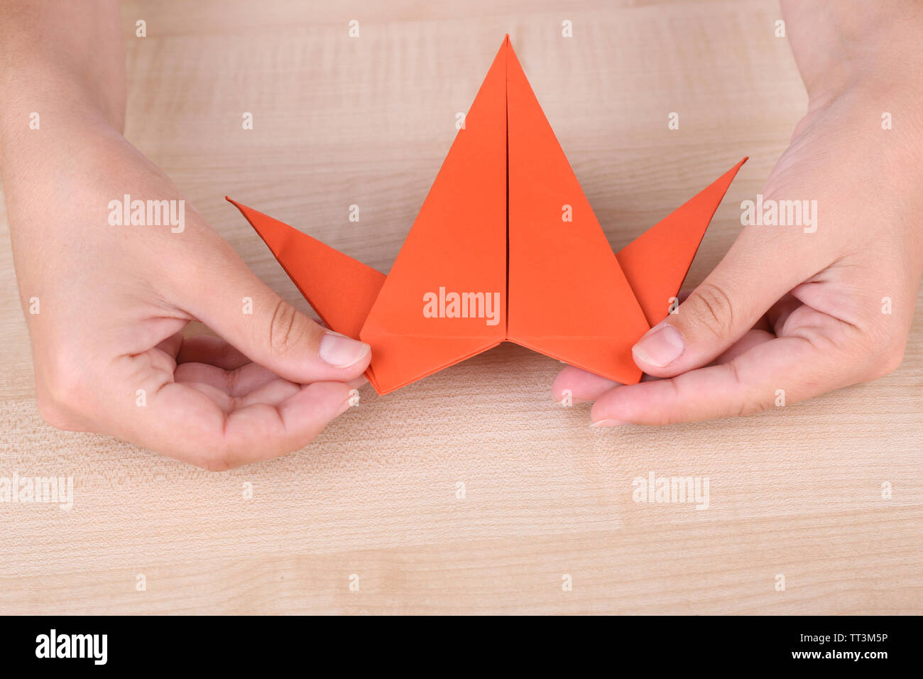 Hands making origami figure, close up Stock Photo - Alamy