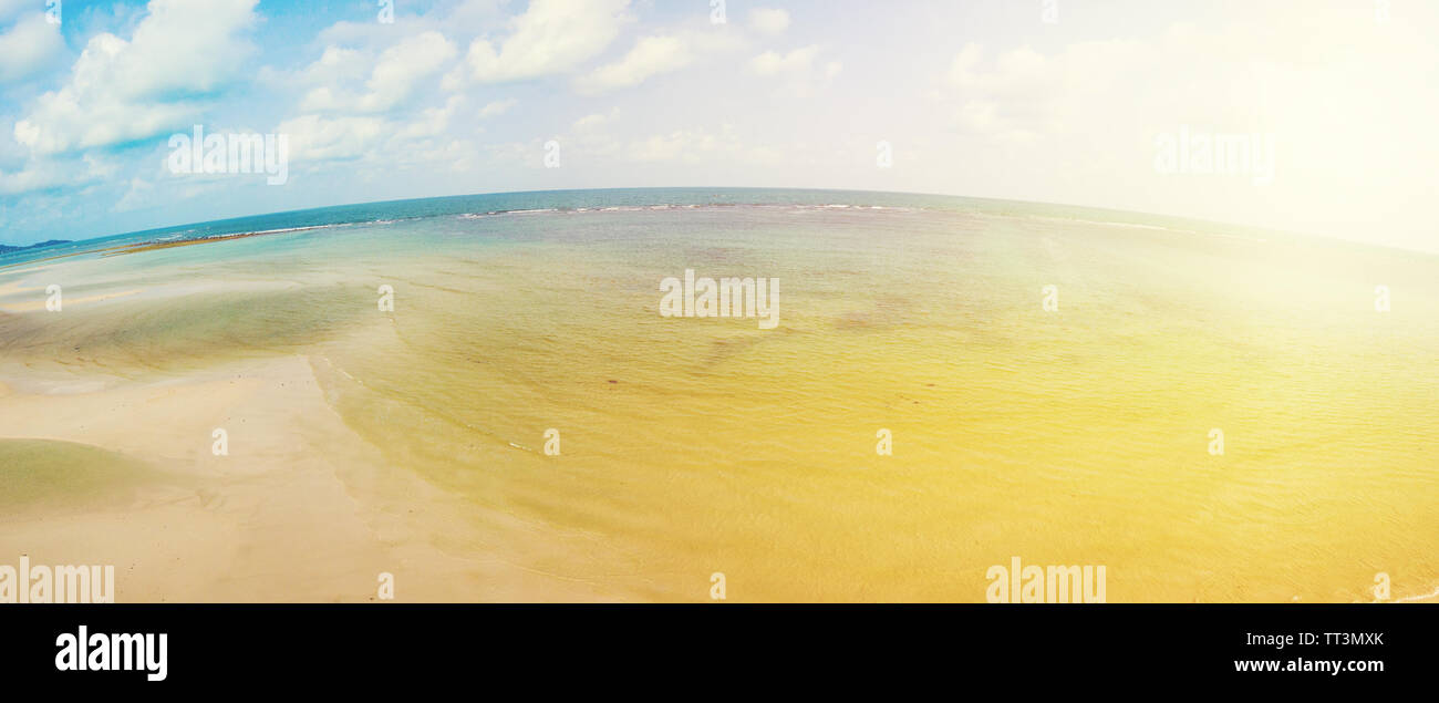 Aerial view of scenic sunset over the sea Stock Photo - Alamy