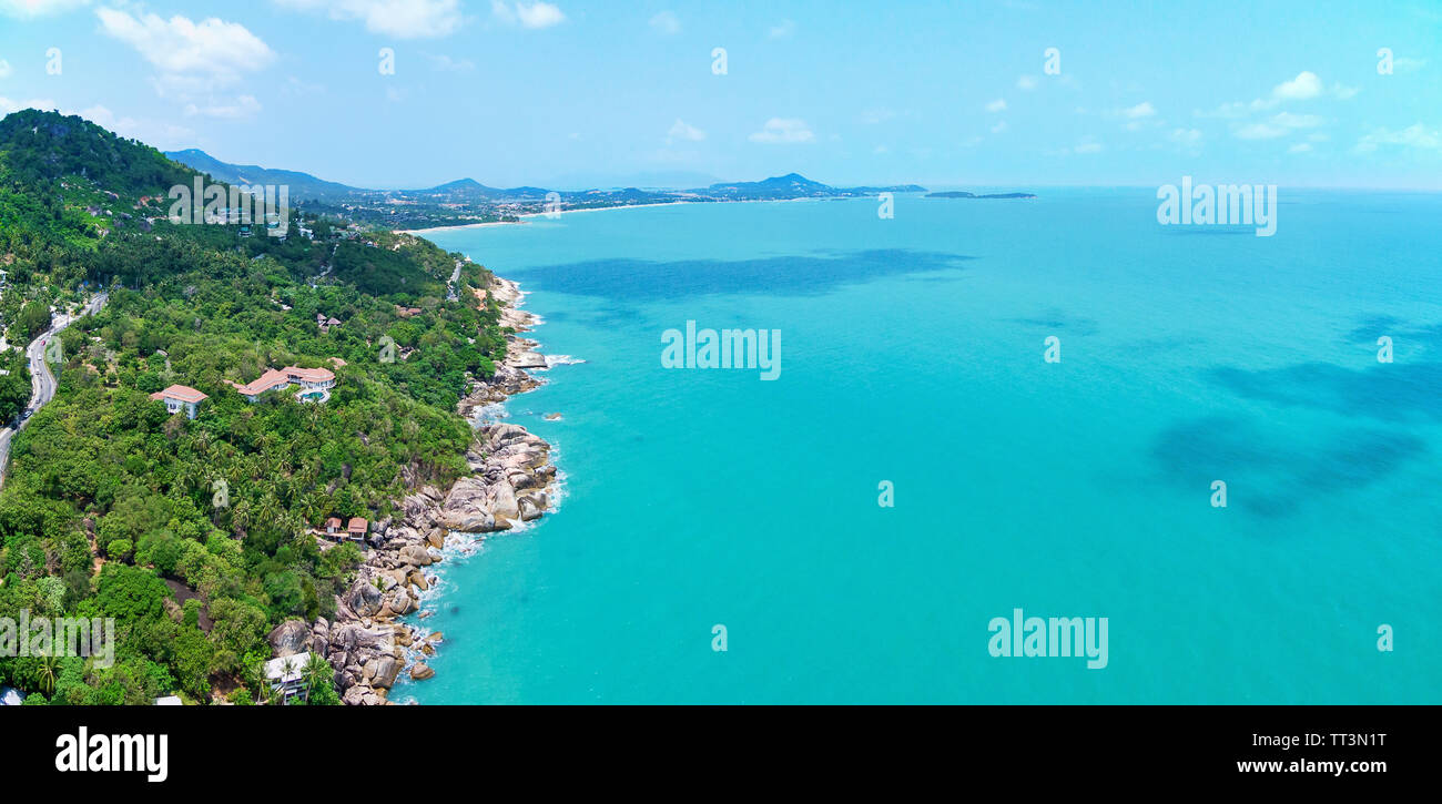 Aerial view of Ko Samui shore and Gulf of Thailand Stock Photo - Alamy